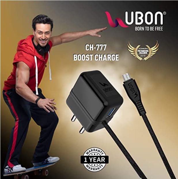 Buy Ubon CH-777 2.4A Micro-USB Cable Extra USB Port Travel Fast ...
