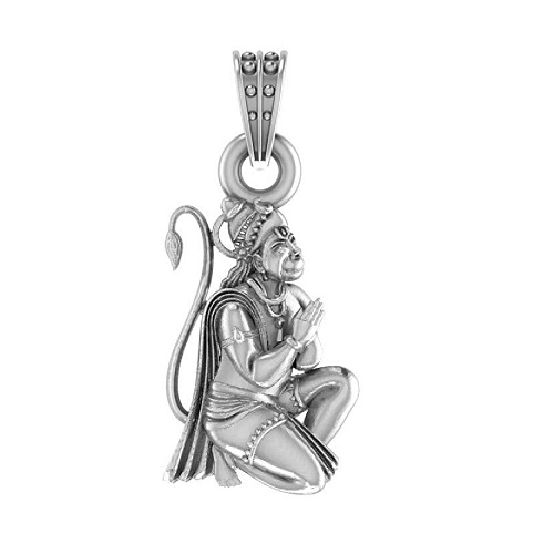 Buy Sterling Silver God hanuman ji Pendant for unisex Pure Silver ...