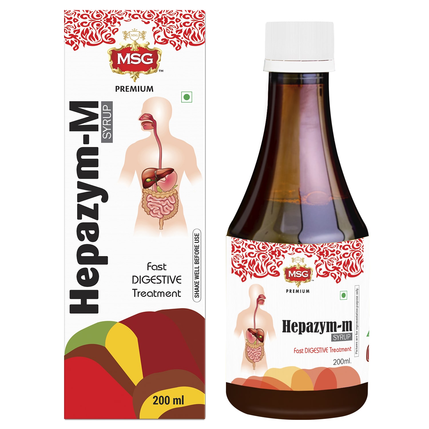 Buy MSG Ayurvedic Hepazym-M (Fast Digestive Treatment) Syrup 200ml ...
