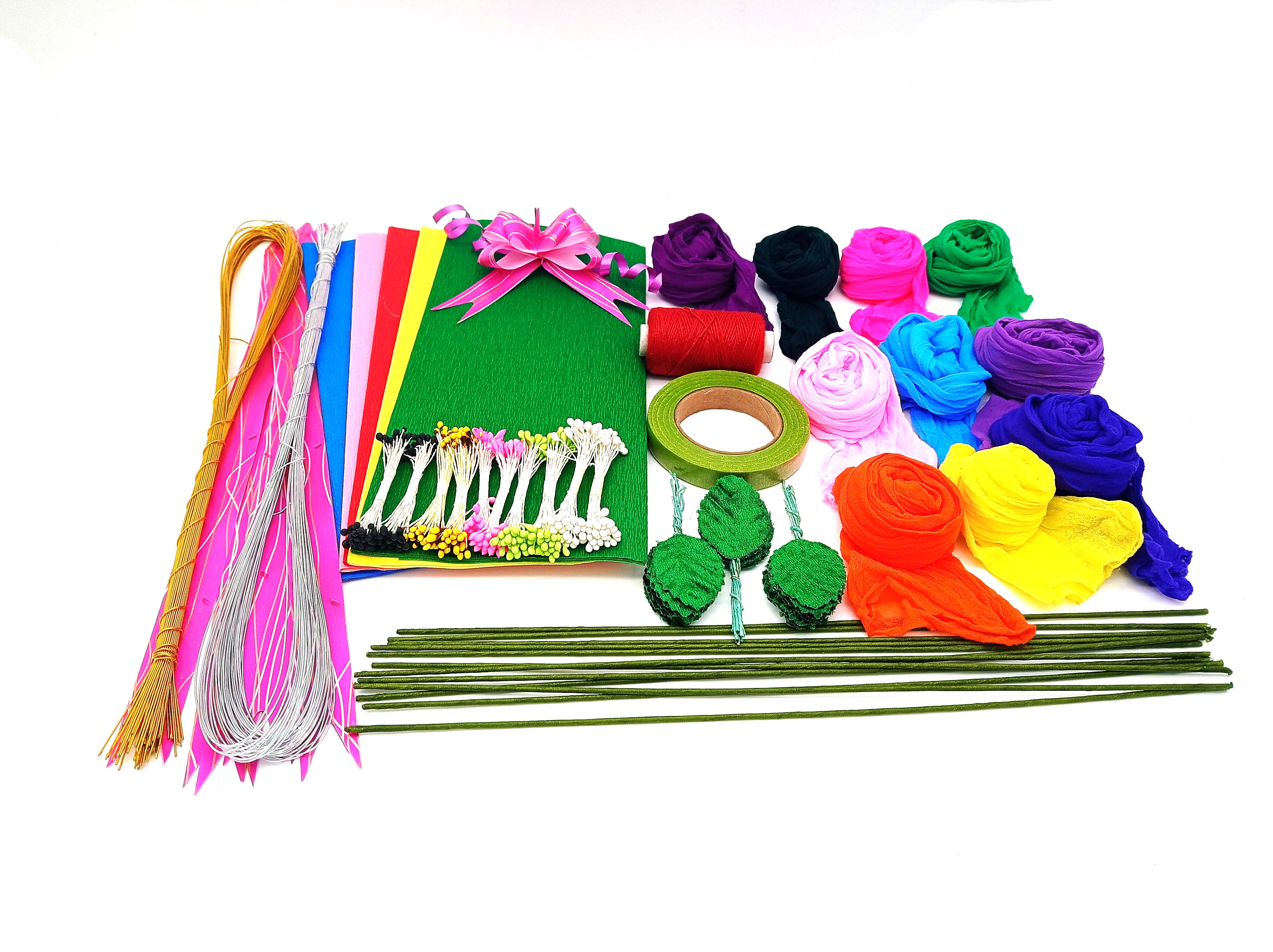 Buy Duplex Crape Paper Flower Making DIY kit - Includes Crape Paper ...