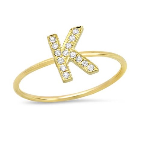 Buy gold plated Alphabet american diamond ring for girls and Women by ...
