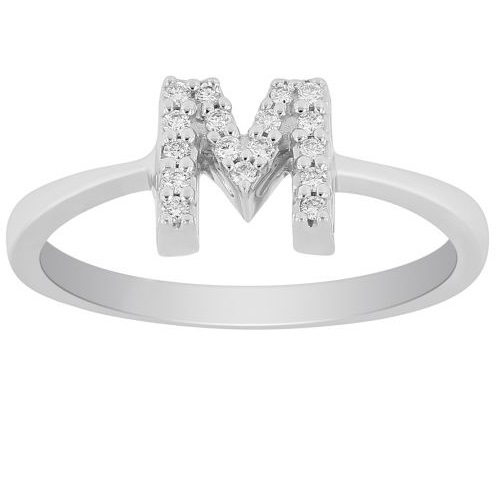 Buy Silver Alphabet american diamond ring for girls and Women by ...