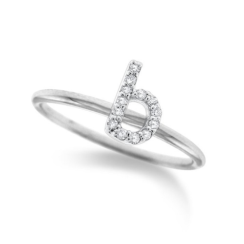 Buy Silver Alphabet Letters american diamond ring For Girls Women by ...