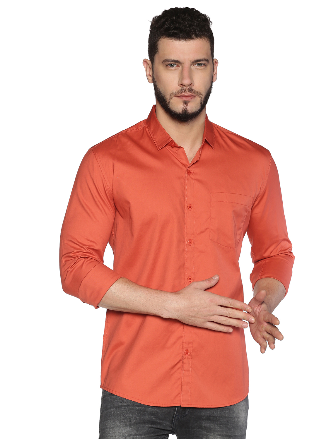 Buy UrGear Mens Black Full Sleeve Cotton Formal Shirts Online @ ₹899 from ShopClues