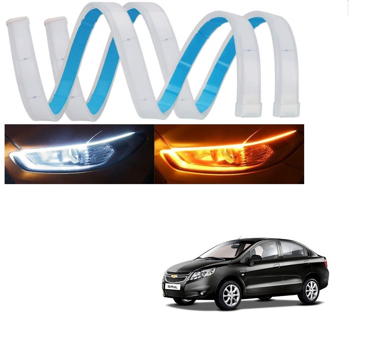 Buy Auto Addict 2PCS 60cm (24) Car Headlight LED Tube ,Flexible DRL ...