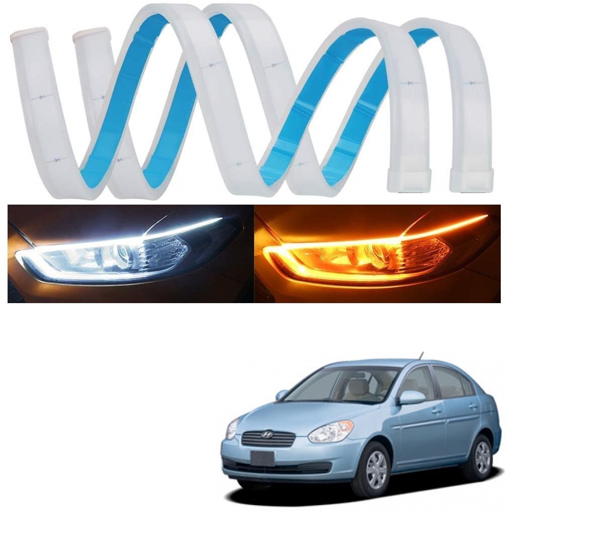 Buy Auto Addict 2PCS 60cm (24) Car Headlight LED Tube ,Flexible DRL ...