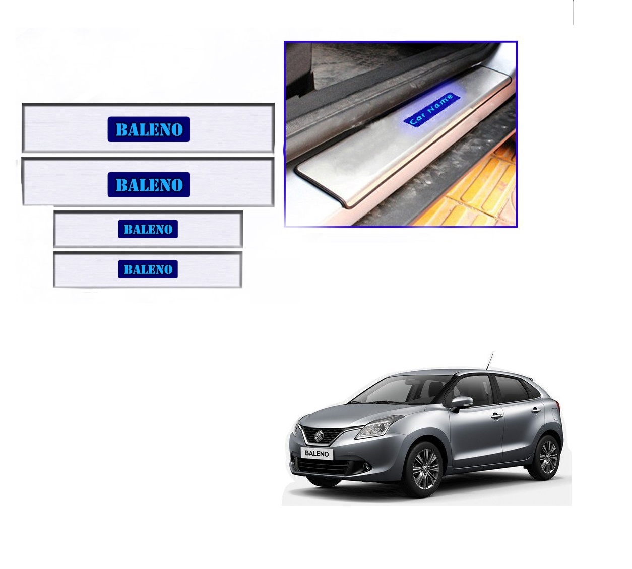 Buy Auto Addict LED sill plates set of 4 pcs for Maruti Suzuki Baleno ...
