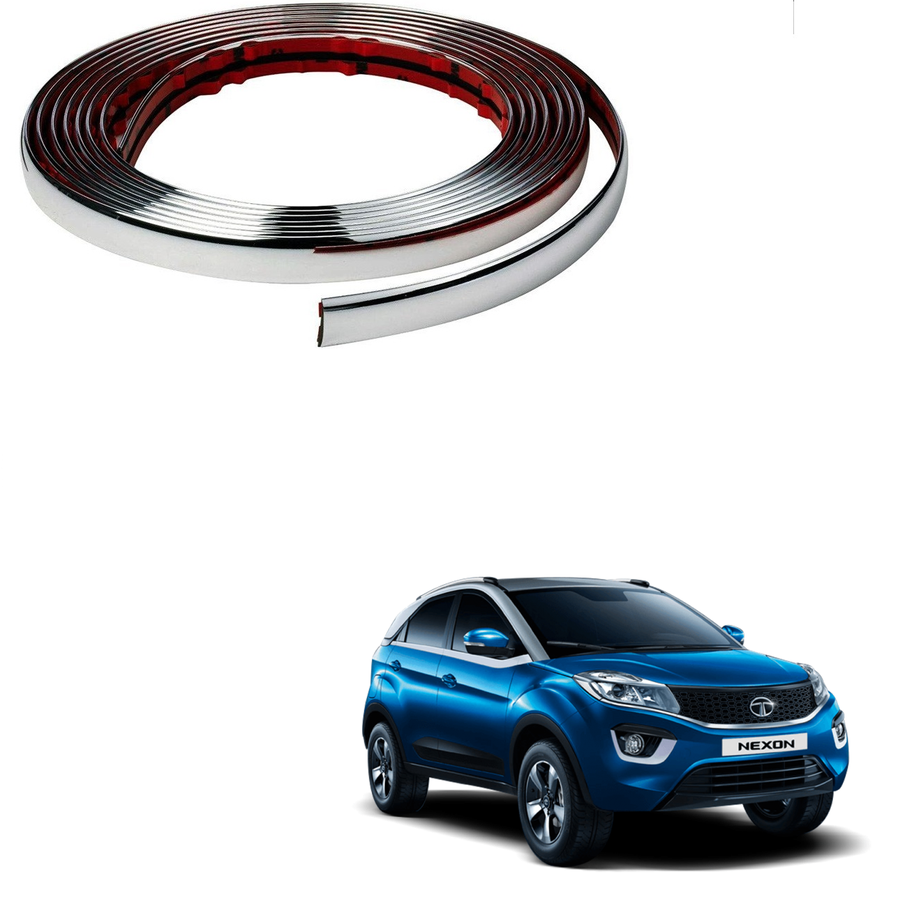 Buy Auto Addict Car Chrome Beading Roll 10MM 20 Mtr For Tata Nexon ...