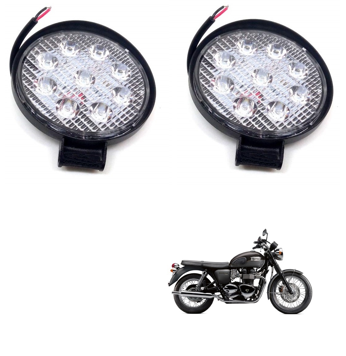 Buy Auto Addict Bike 9 LED Round Fog Light Auxillary Lights with Flood ...