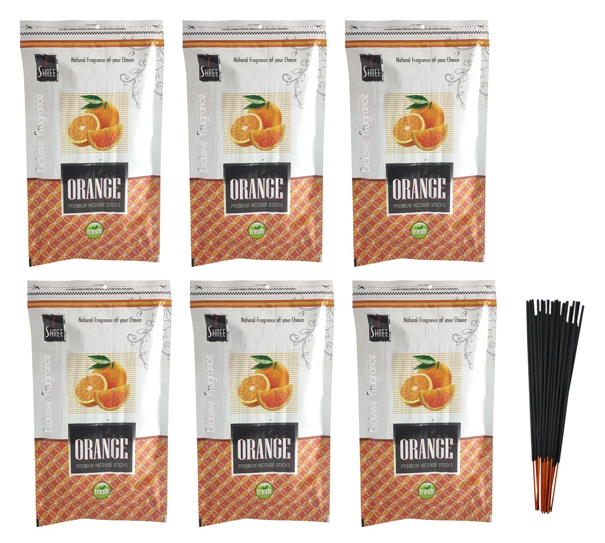 Buy Adhvik Zipper Pack of 6 (140 Gram) Orange Fragrance Scented Premium ...