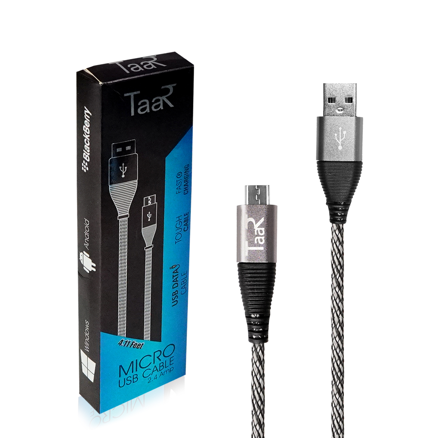 Buy Taar Fast Charging Micro USB Cable (2.4 Amp 1.25 Meter) Online ...