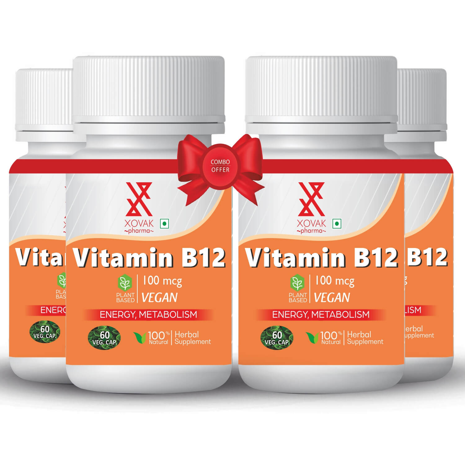 Buy Herbal Vitamin B12 100 Mcg Plant Based Vegan Capsules For Brain