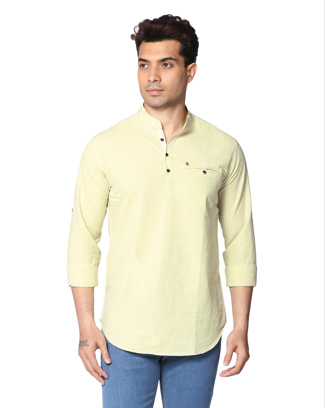 Buy SMART GRABB Yellow Solid Full Sleeve Shirt for Men Online @ ₹600 ...