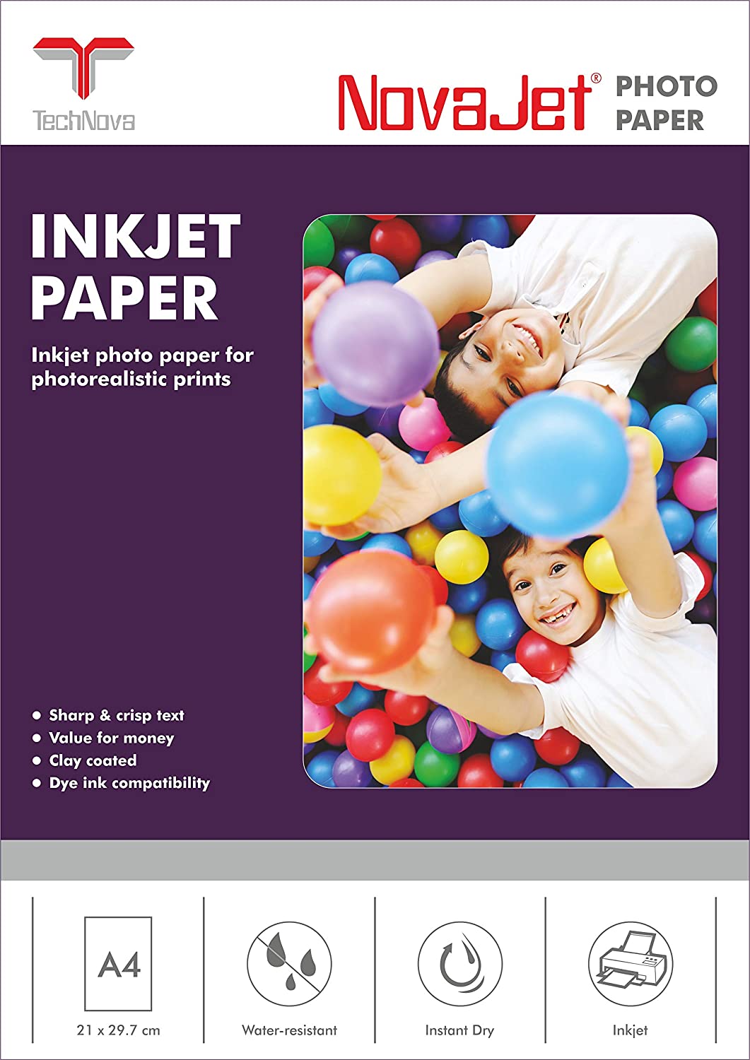 Buy Novajet Inkjet Photo Paper A4 Size Gloss Paper 180 WR 50 QTY lot ...
