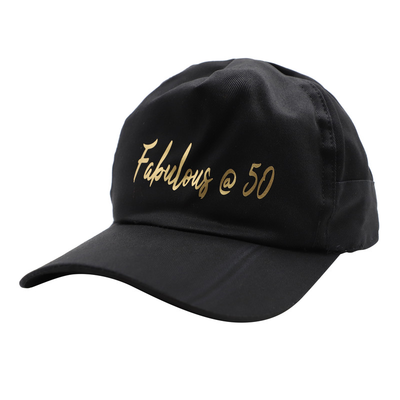 Buy Fiftyth printed black cap 50Th Birthday Cap Unisex for milestone ...