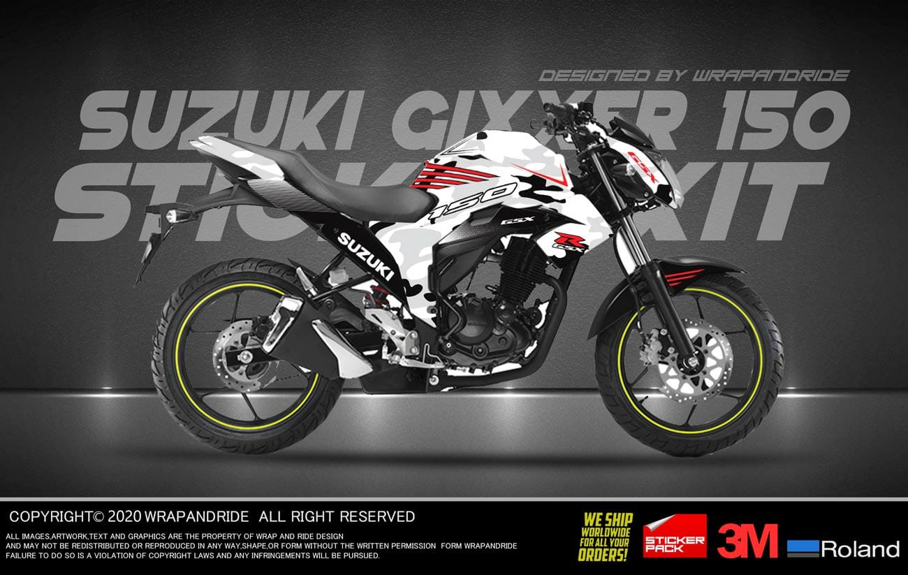 Buy Suzuki Gixxer 150 Camo Design Full Body Wrap Decal Sticker Online ...