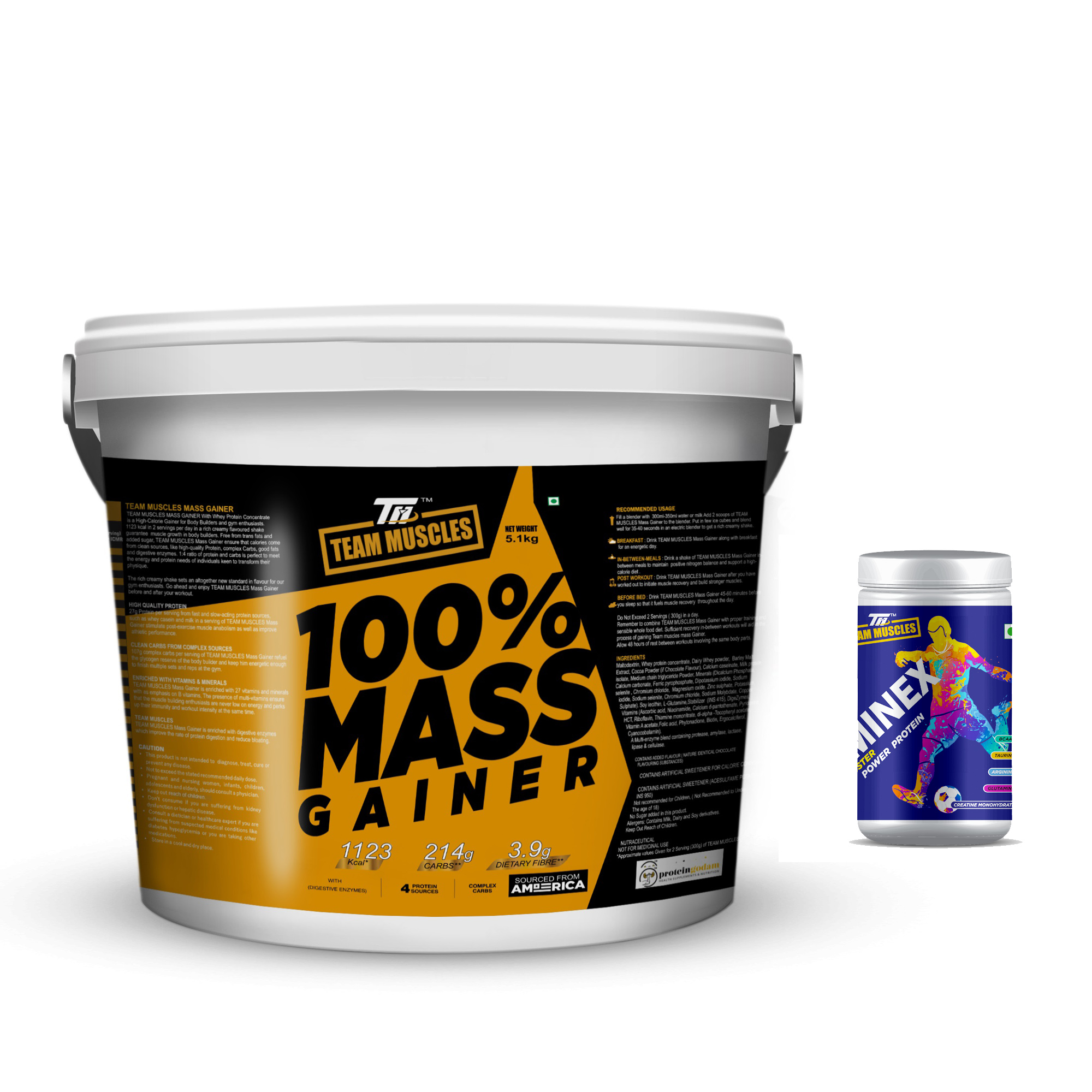 Buy TM 100 Mass Gainer(Chocolate-5Kg) TM Staminex-Energy Booster,Power ...