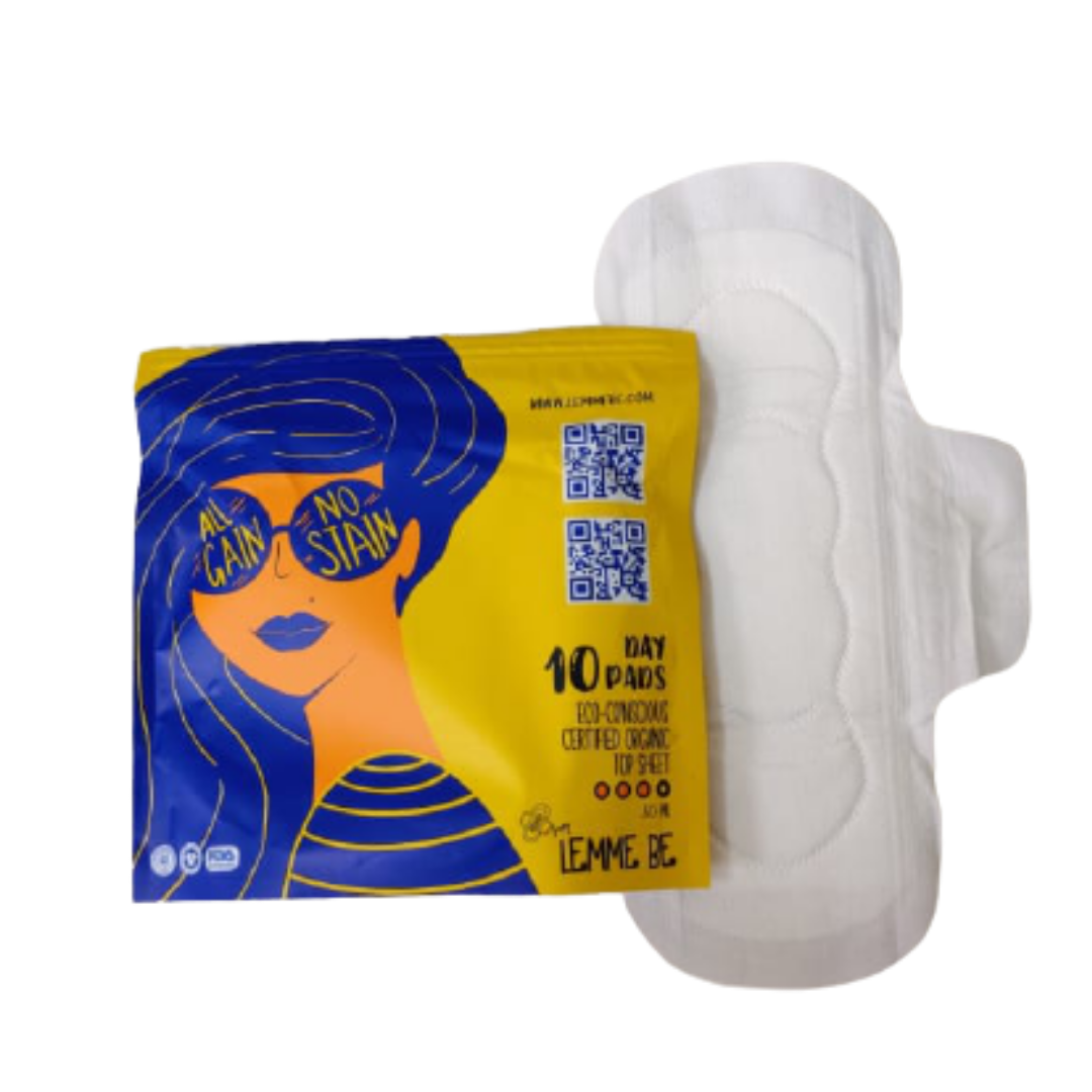 Buy Lemme Be Heavy Flow Day Sanitary Pads I 10 Day Pads 100 Cotton ...