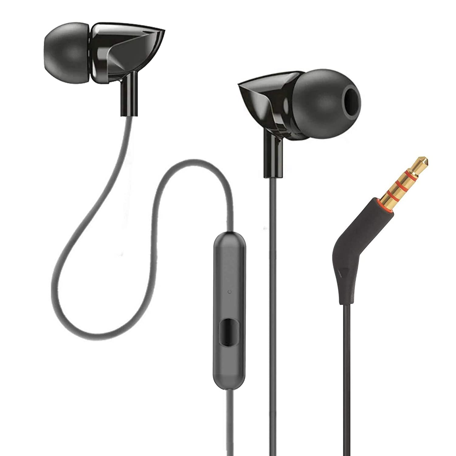 Buy Raptech Black In-Ear Wired Earphones With Mic 3.5mm Jack Compatible ...