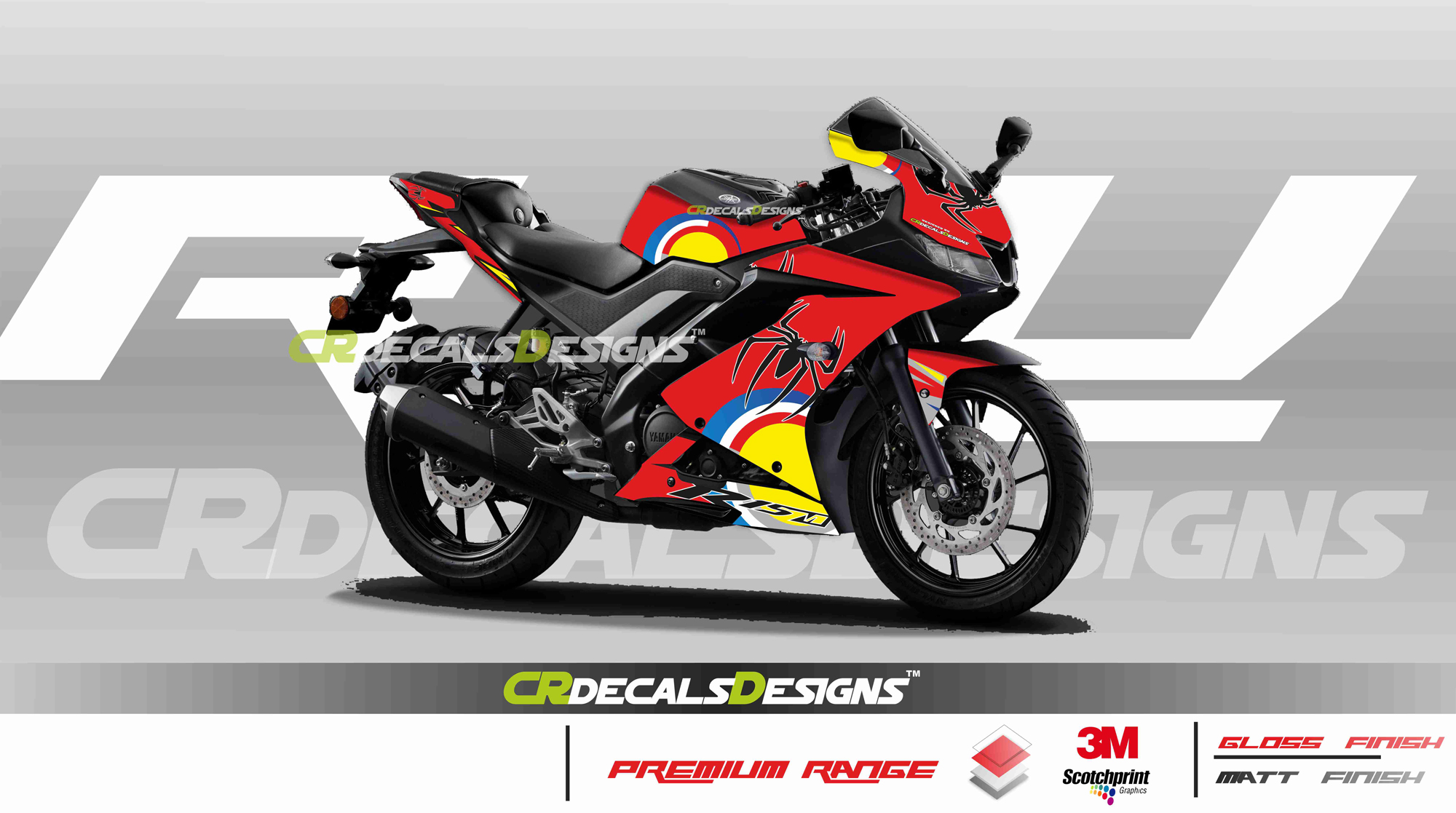 Buy YAMAHA R15 V3 CUSTOM DECALS/ WRAP/ STICKERS SPIDY EDITION KIT Online @ ₹2940 from ShopClues