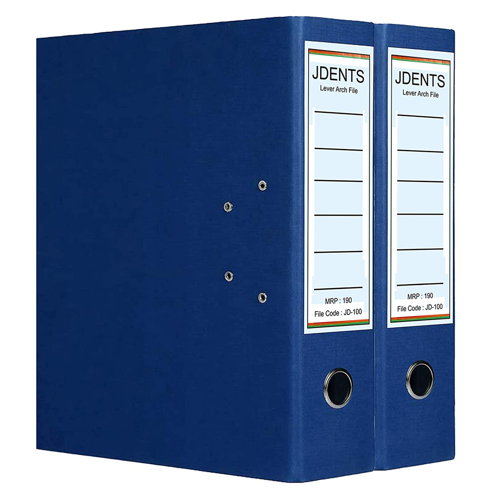 Buy JDents Office Cardboard Lever Arch Binder Box File (Blue, Pack of 2 ...
