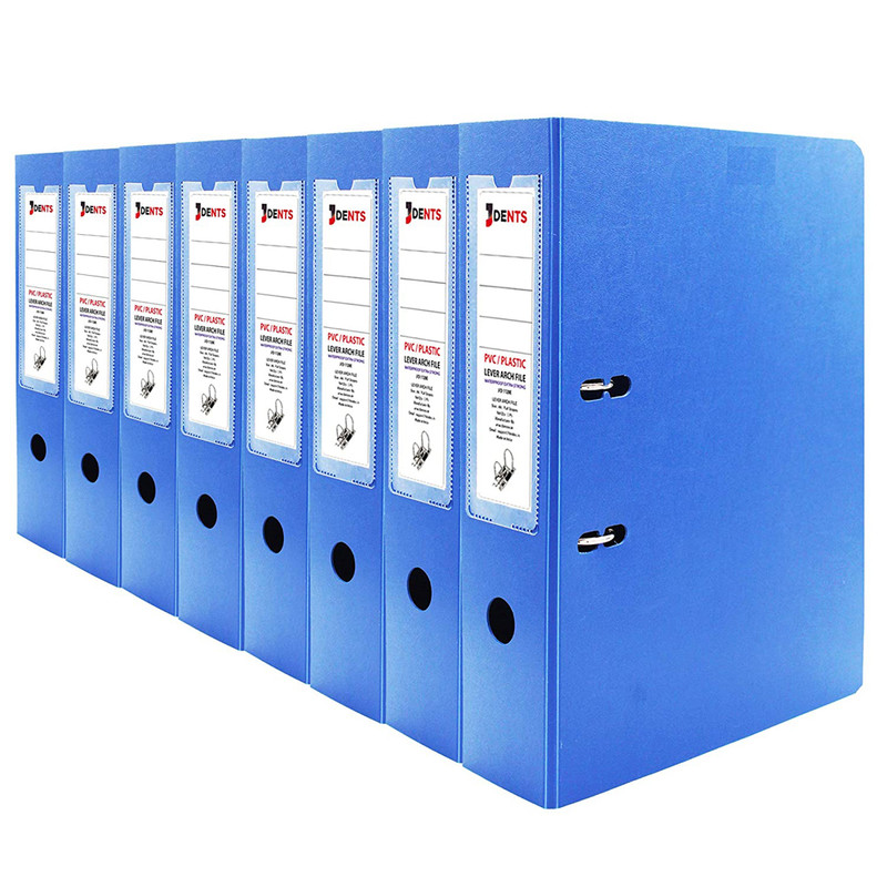 Buy JDENTS Plastic Lever Arch Binder Box File (Blue, Pack of 8) for ...