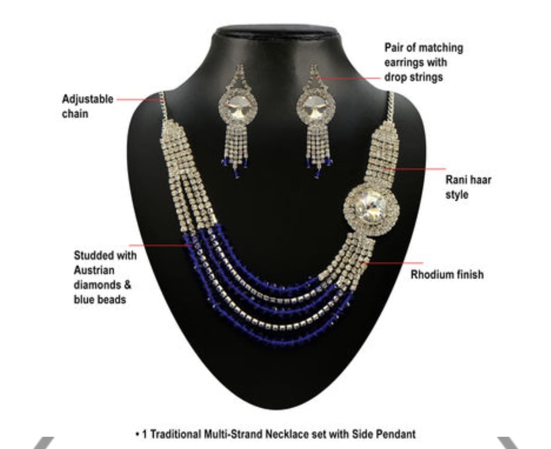 Buy Traditional Multi- Strand Necklace set with Side Pendant Online ...