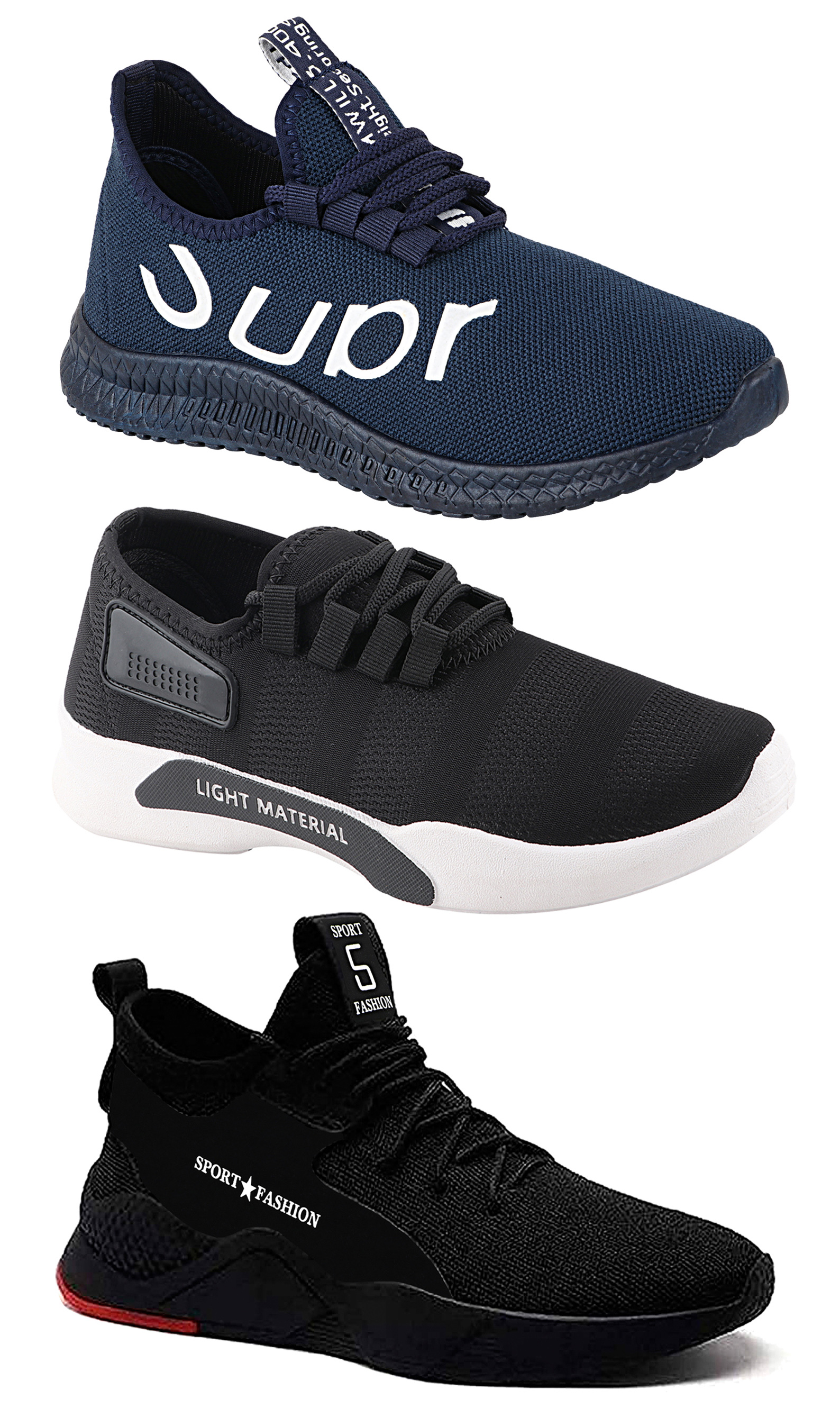 Buy Chevit Combo Pack of 3 Training & Gym Shoes For Men-(Multicolor ...
