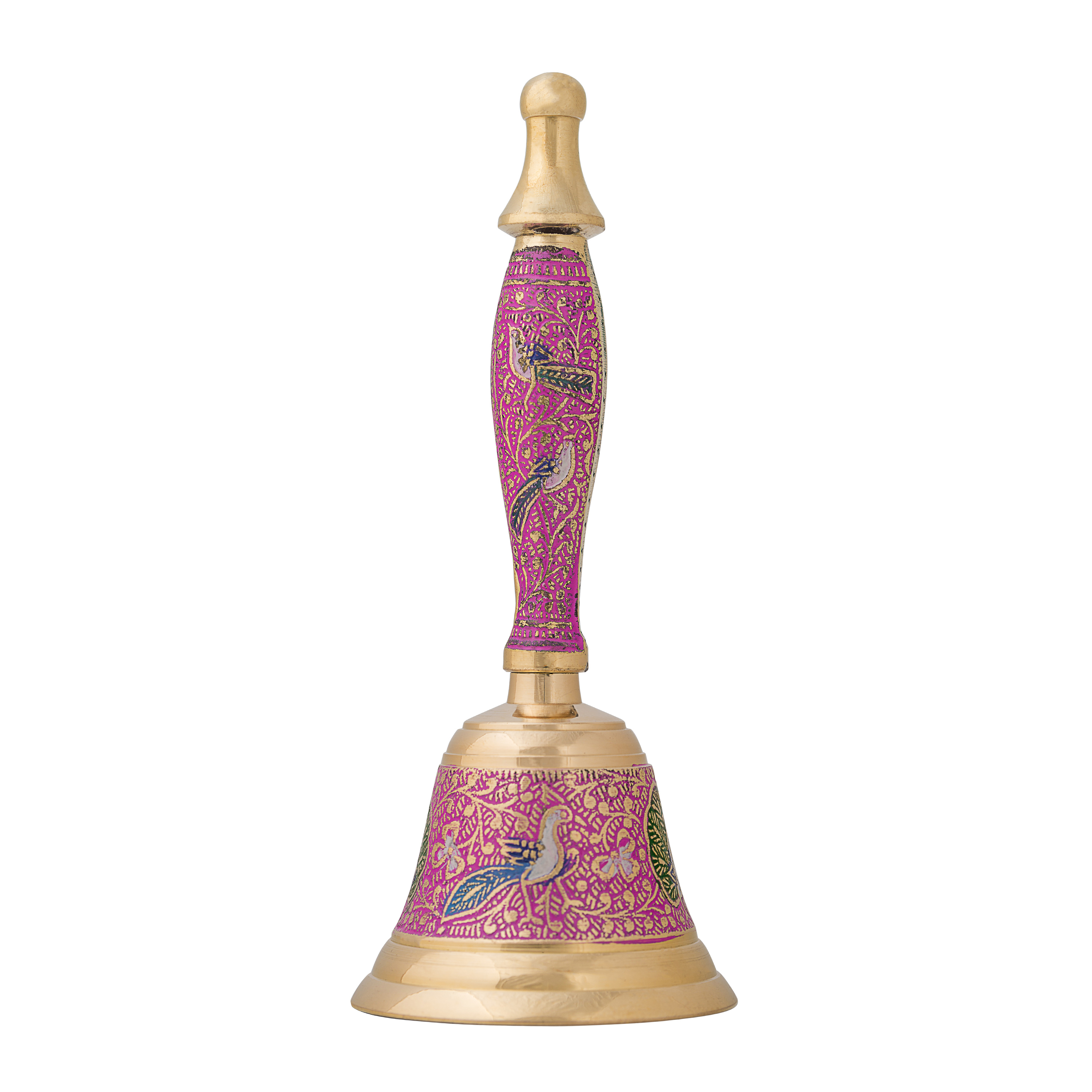 Buy NAU NIDH BRASS BELL PINK COLOURED Brass Pooja Bell Online @ ₹528 ...
