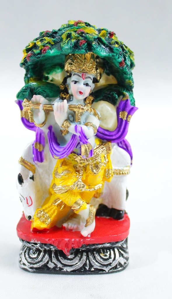 Buy Lord Shri Krishna Standing with Cow /Kanha Handicraft Marble Murti ...