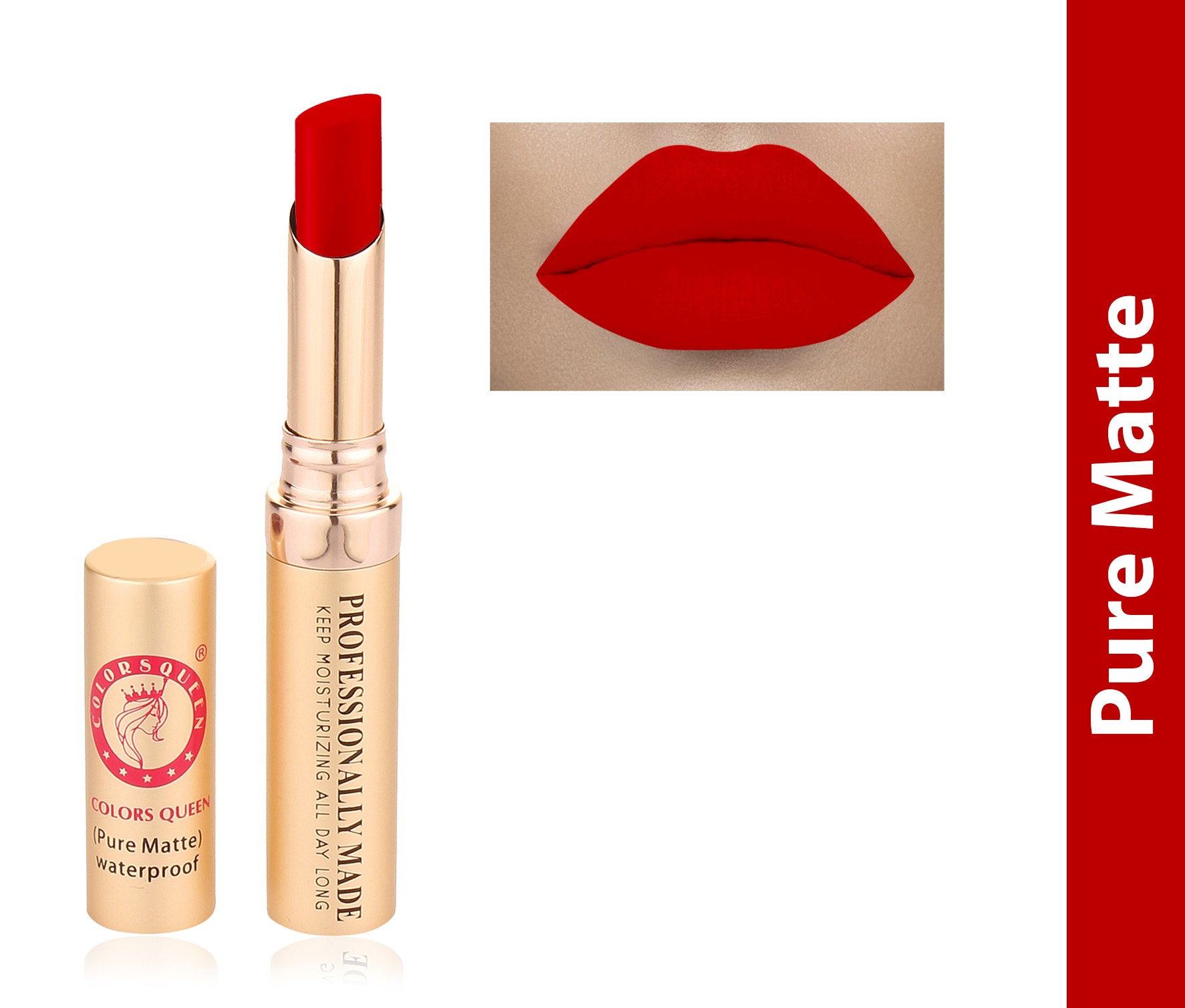Buy Colors Queen Beauty Lip Pure Matte Lipstick ( Red Orange, 4g ...
