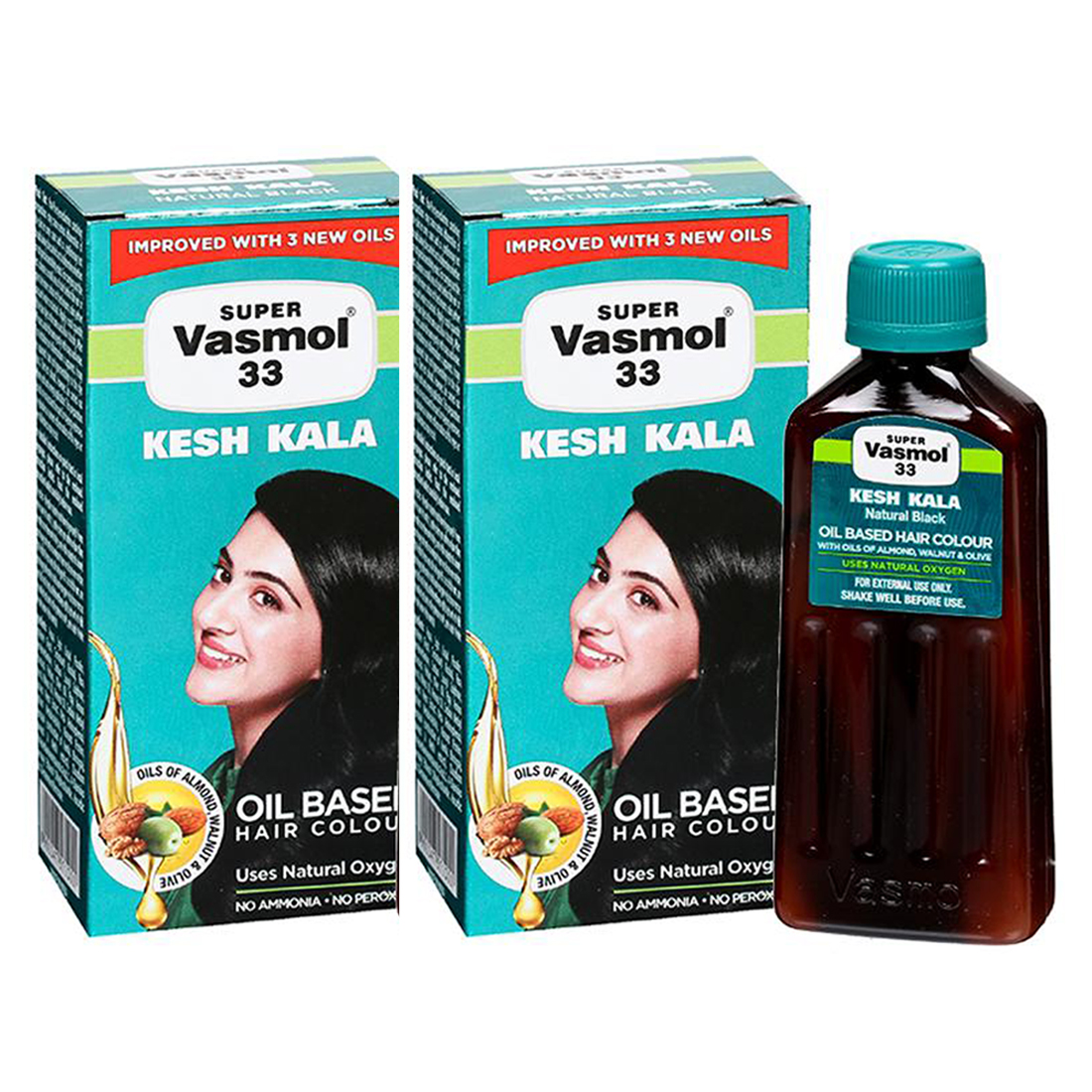 Buy Super Vasmol Kesh Kala Hair Colour 100ml Pack Of 2 Online @ ₹319 ...