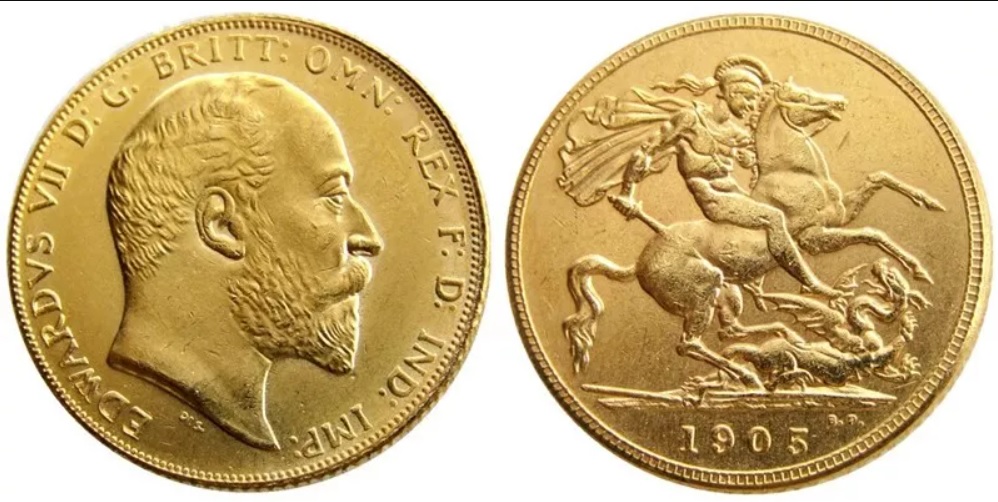 Buy RARE UK 1905 KING EDWARD VII MATT PROOF GOLD PLATED 1 SOVEREIGN ...