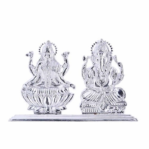 Buy CEYLONMINE-Silver Lakshmi Ganesha Idol for Pooja, Silver Laxmi ...