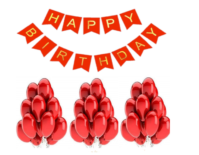 Buy Blooms Mall HBD Red Banner and Amazing Metallic Balloon combo set ( Pack of 41 ) Online ...