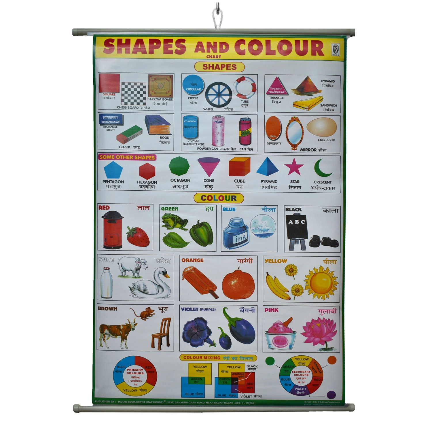 Buy Shapes and Colours Chart Laminated Wall Chart (Size 100X75 CM ...