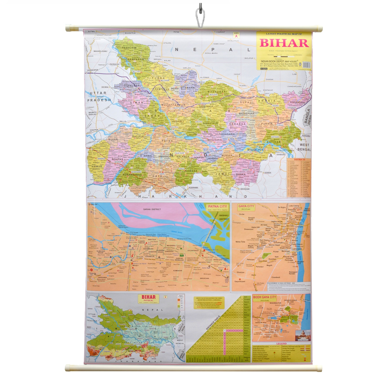 Buy Bihar Political Map Laminated Wall Chart (Size 100X75 CM) Perfect ...