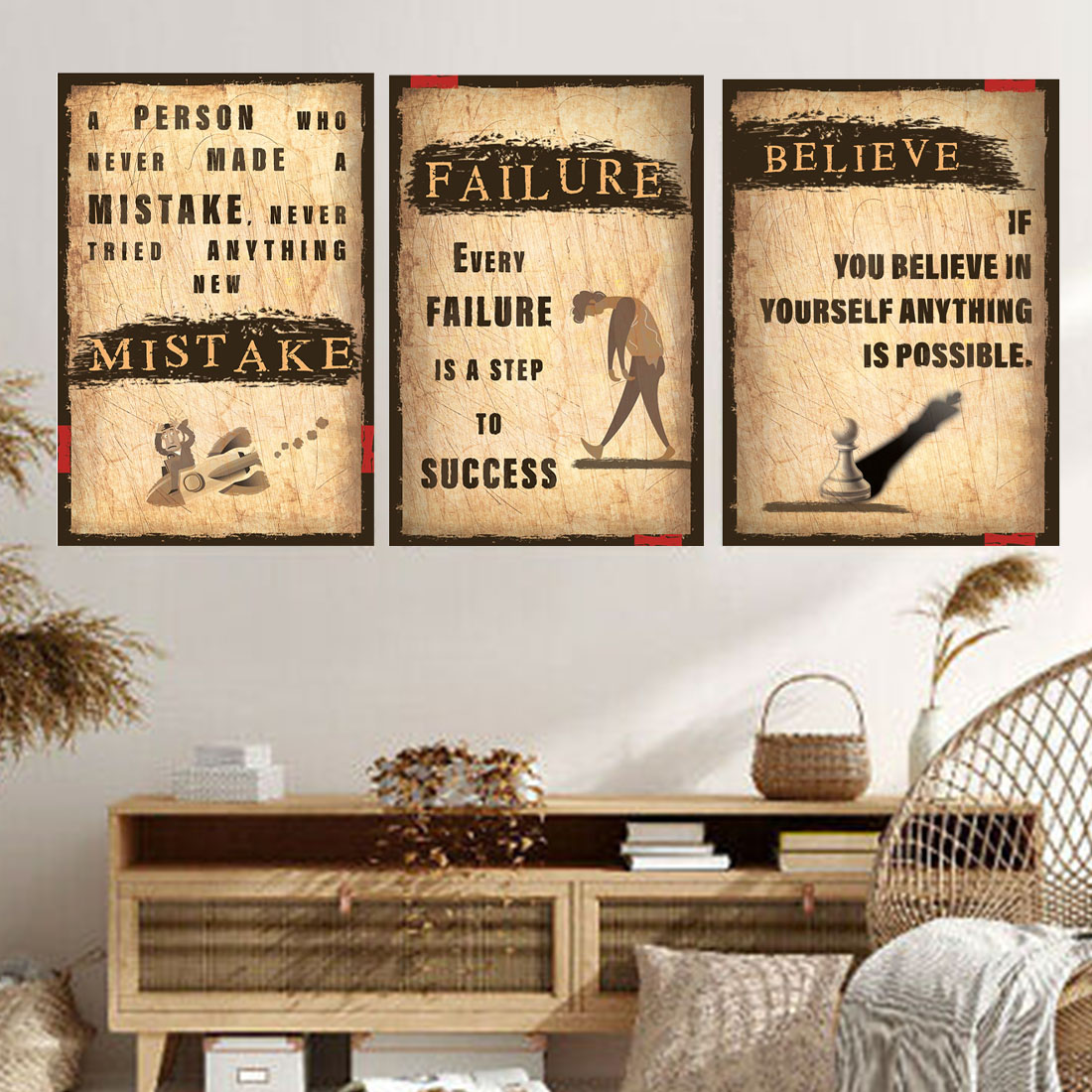Buy SURMUL New Best Poster Mistake , Failure , Believe Combo Quart ...