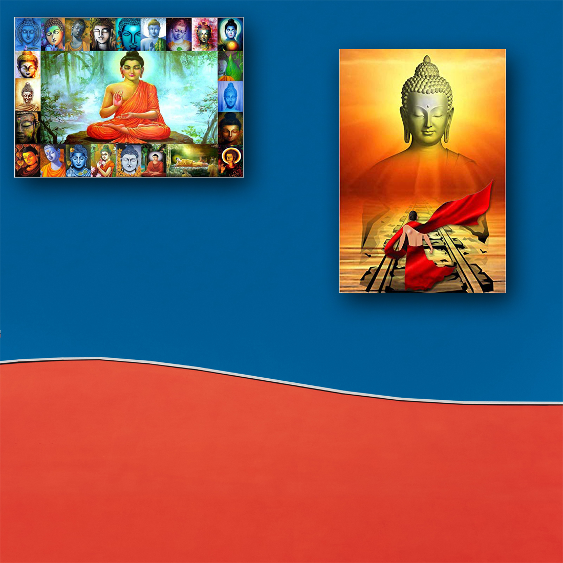 Buy Lord Buddha Decor Wall Sticker for Home and Office HD Quality ...