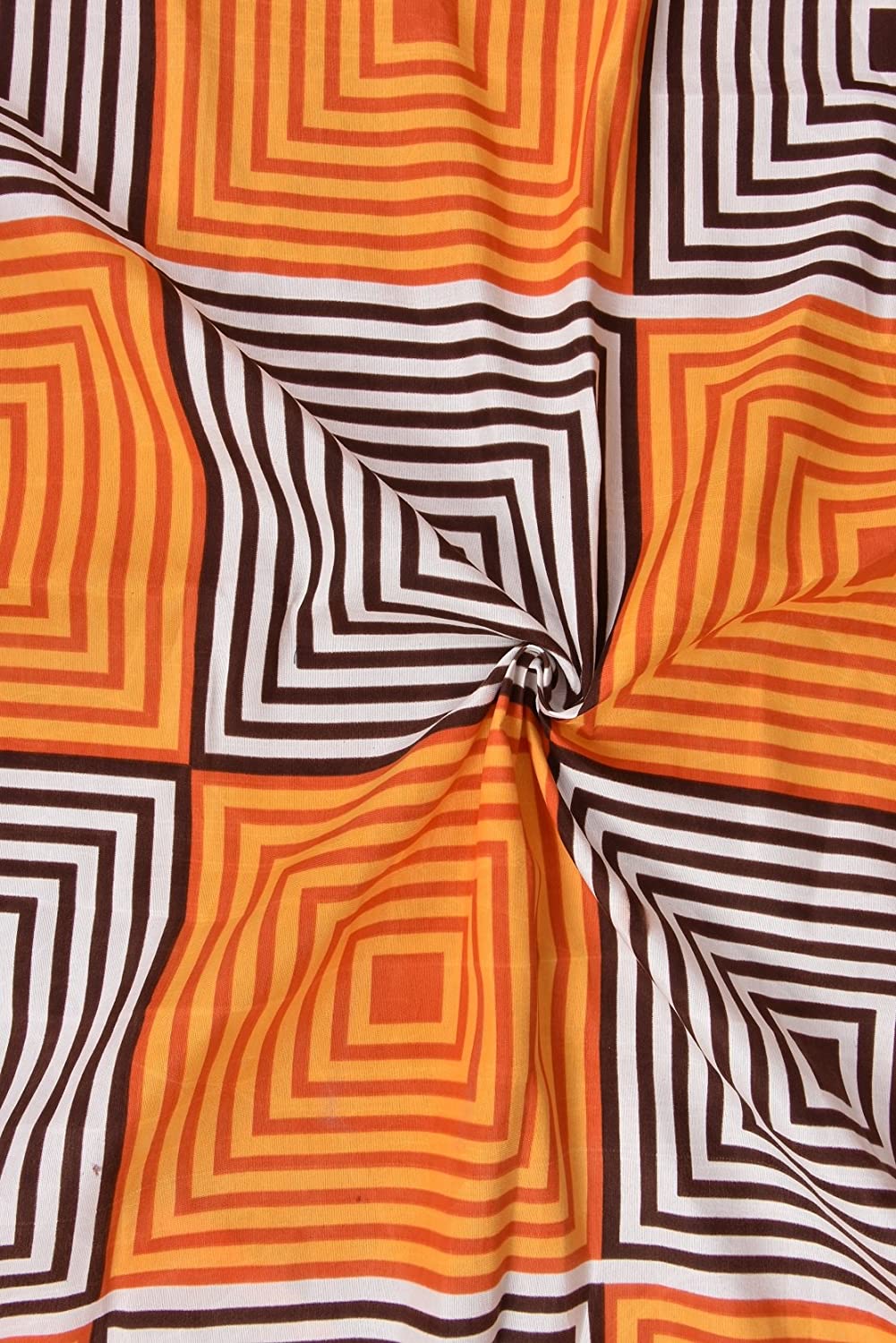 Buy SHAKRIN 3D Printed Glace Cotton Single Orange Bedsheet with 1 ...