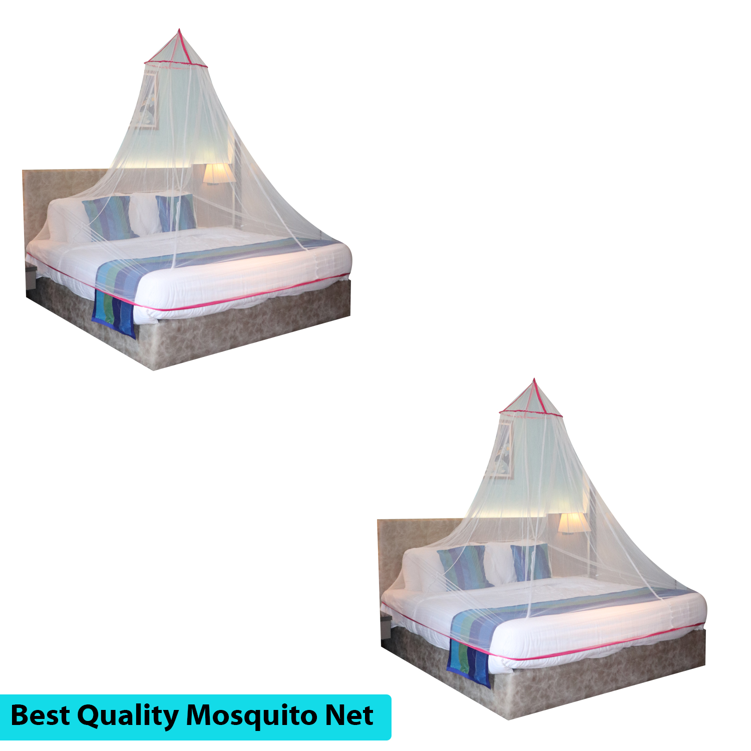 Buy Mosquito Net for Double Bed, King-Size, Round Ceiling Hanging ...