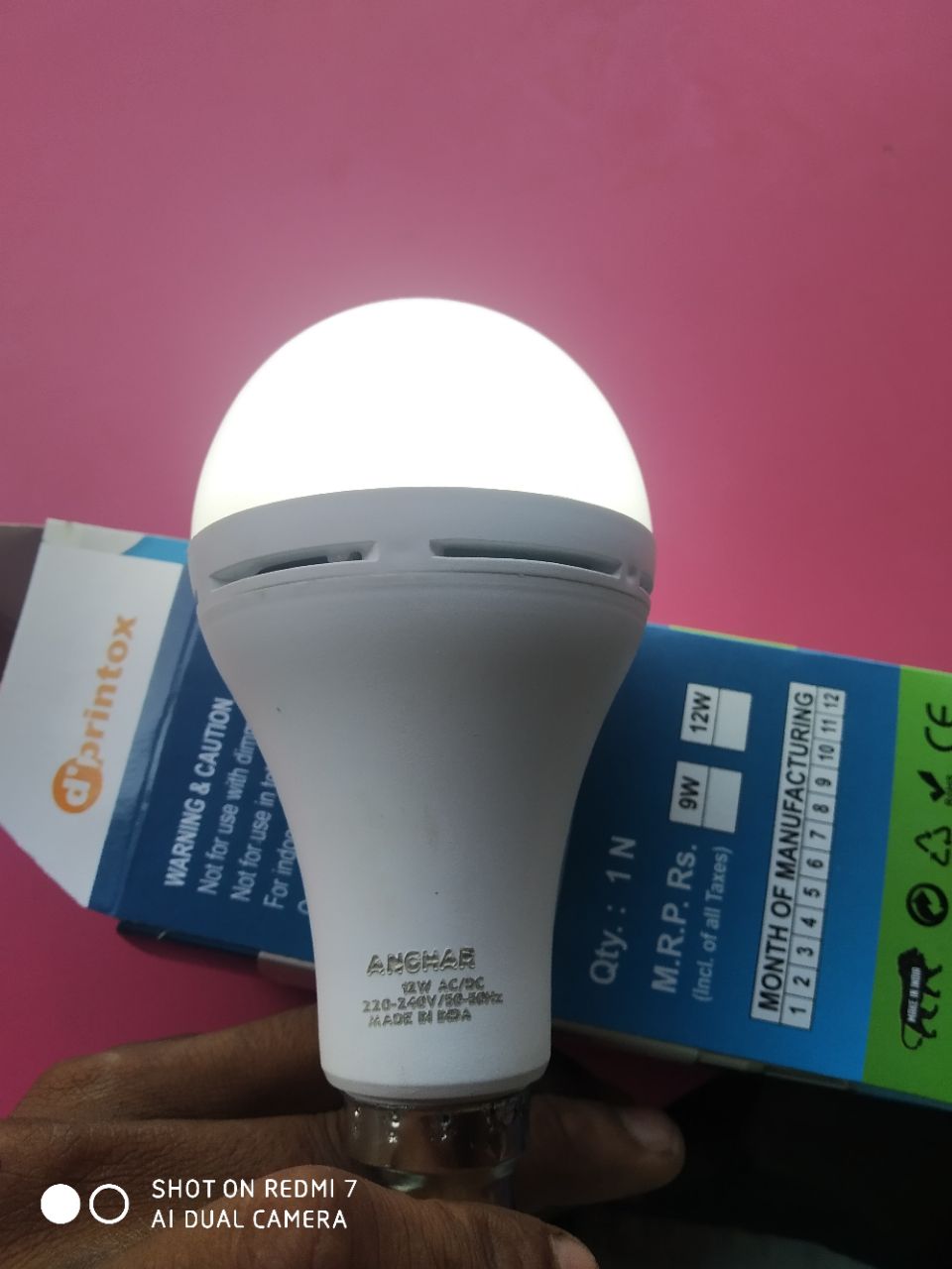 Buy Rechargeable LED Bulb (inverter Bulb) 12 Watt With 2200MAh Battery ...
