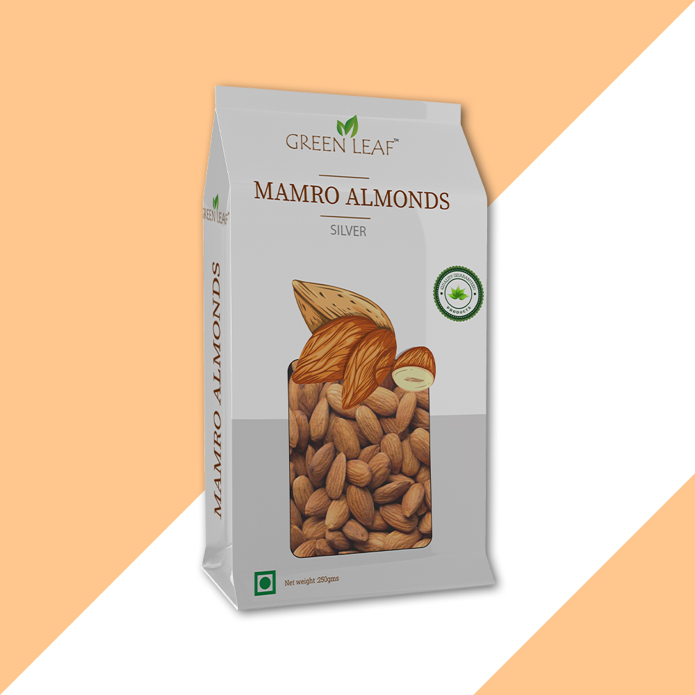 Buy Green Leaf Almond kernel Mamro Silver 250gms Online @ ₹1175 from ...