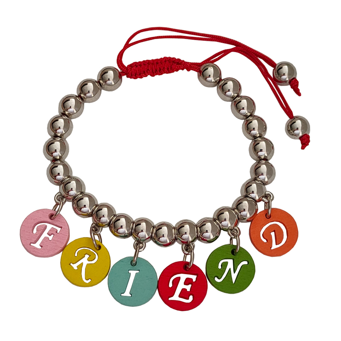Buy M Men Style Circle Shape Friend Letter Charm Link Chain With Cotten ...