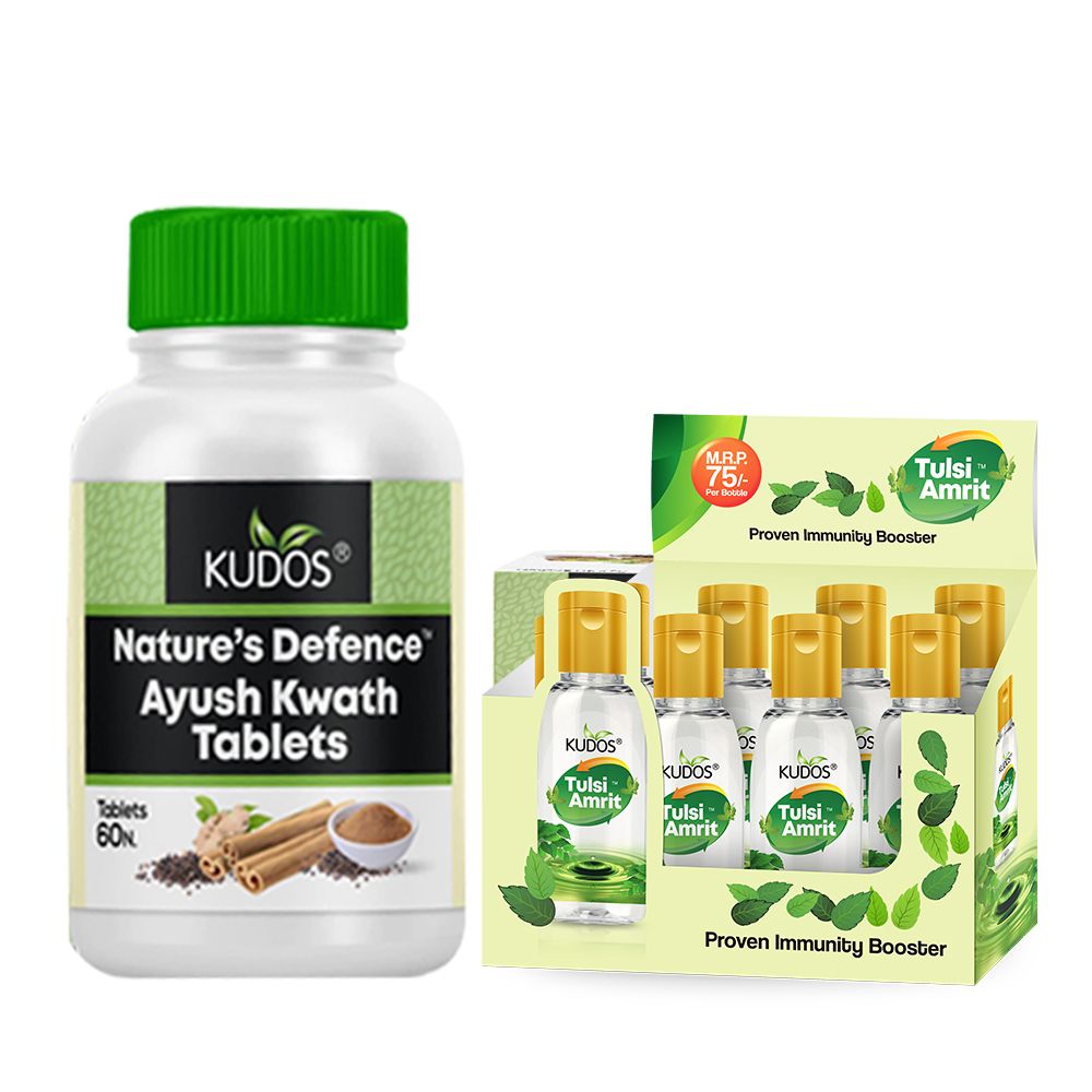 Buy Kudos Ayush Kwath Tab 60 And Tulsi Amrit Immunity Booster Tulsi