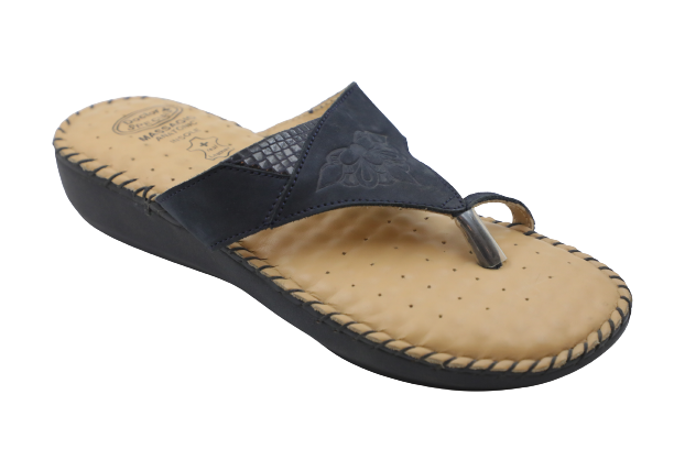 Buy Medicated Ladies footwear/Doctors chappal - Leather - DRL 12 / Blue ...