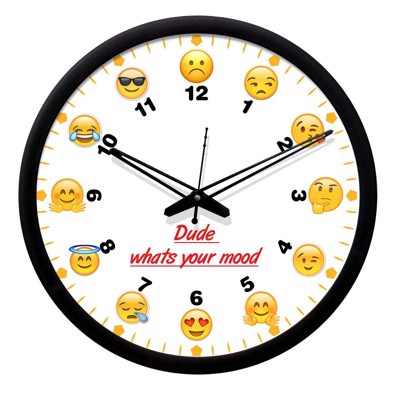 Buy Sketchfab 12-inch Glass Wall Clock - Emojis - 10Inch (Silent ...