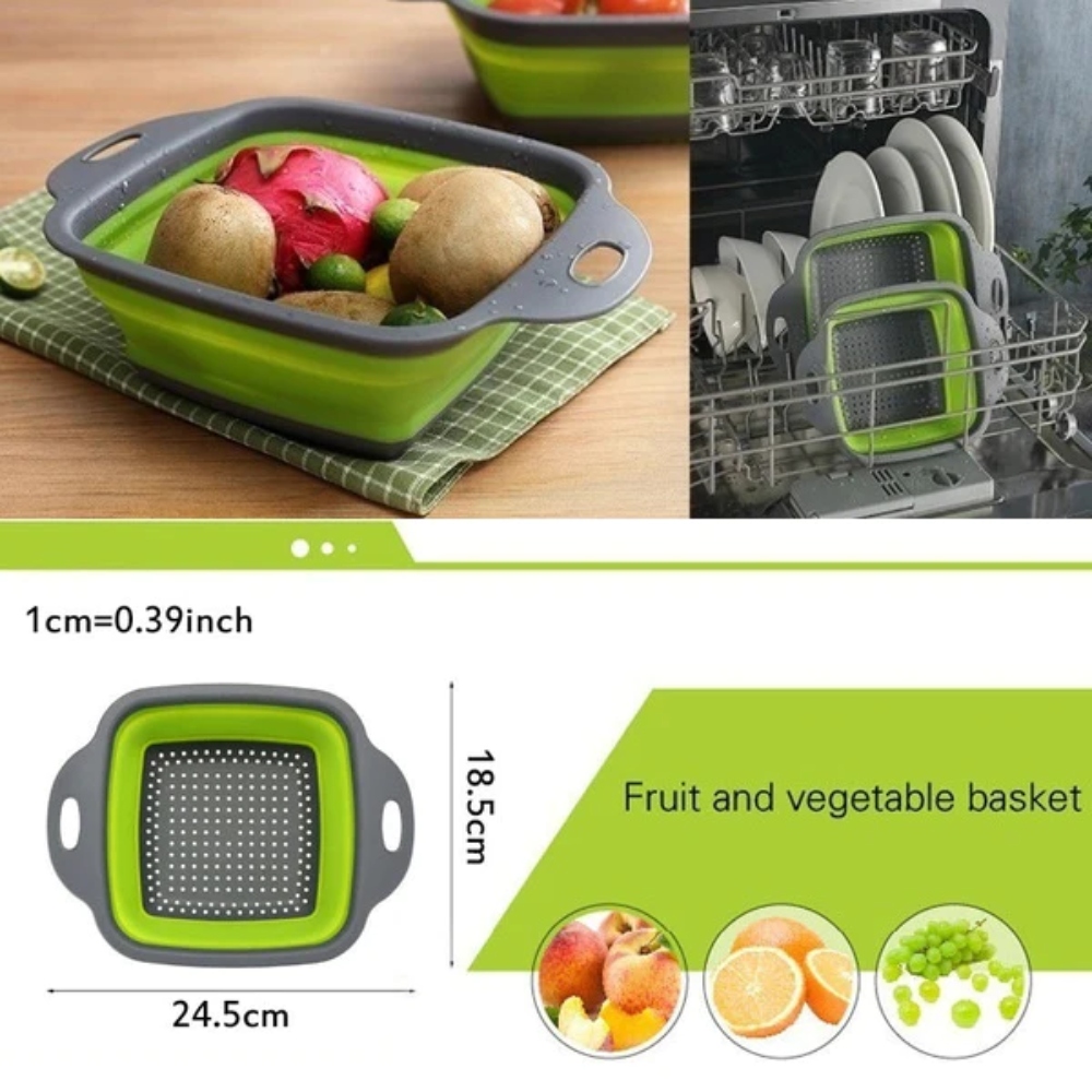 Buy Plastic Folding Rice Strainer for Kitchen/Collapsible Colander ...