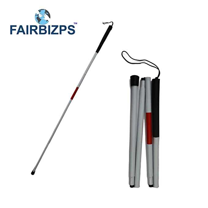 Buy FAIRBIZPS Height Adjustment Walking Stick Blind Stick Aluminium 4 ...