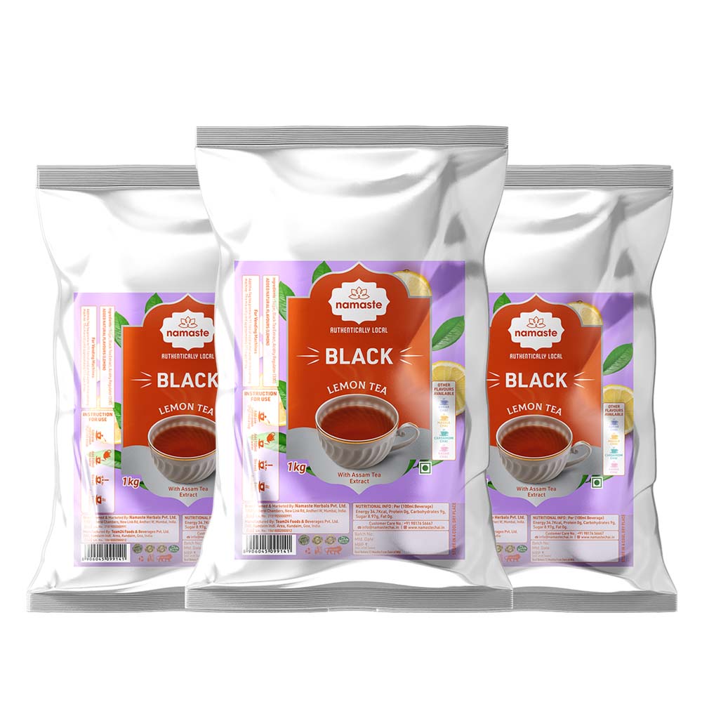 Buy Namaste Chai Black Lemon Instant Premix Tea Combo Pack Lemon ...